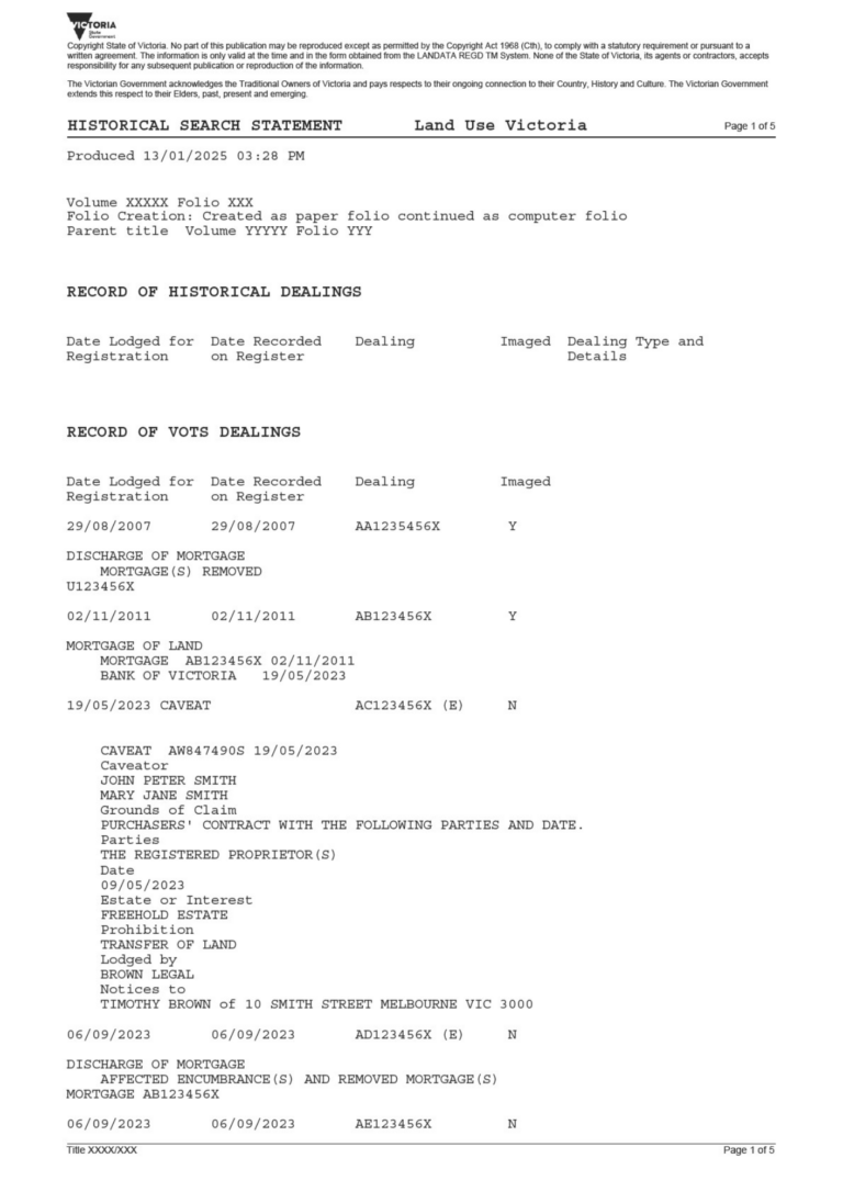 Title History Victoria - LANDATA®