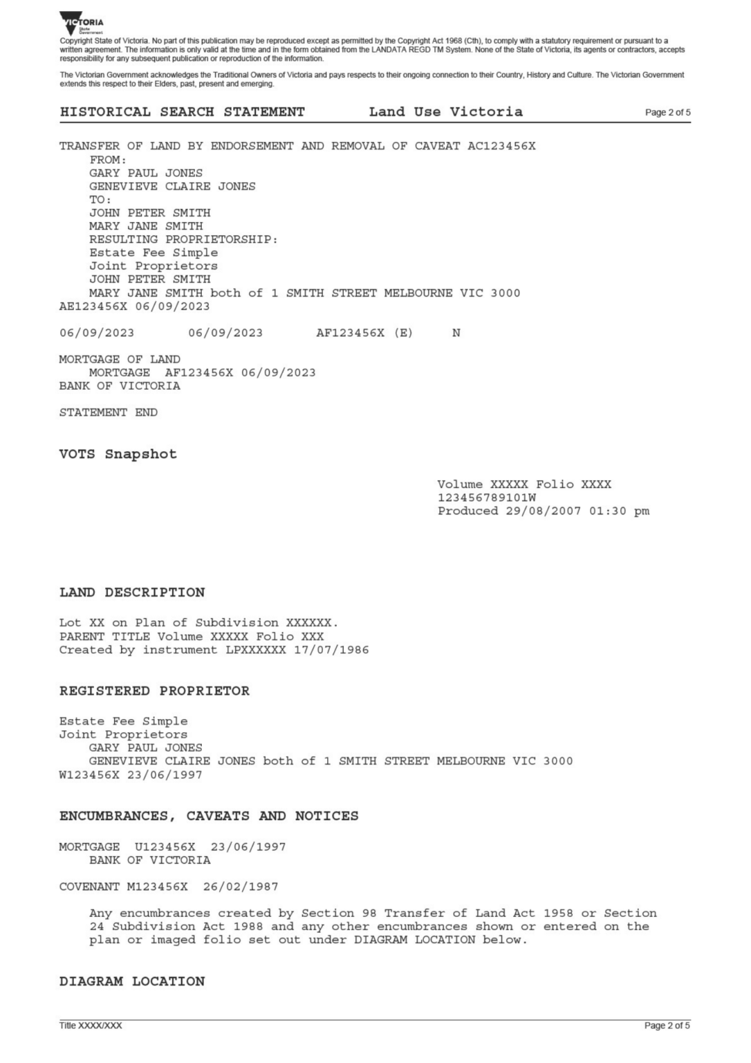 Title History Report Example Victoria - LANDATA®